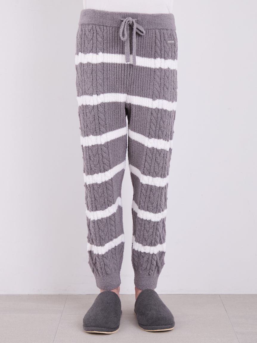 MENS Baby Moco Aran Striped Cable Knit Pajama Pants