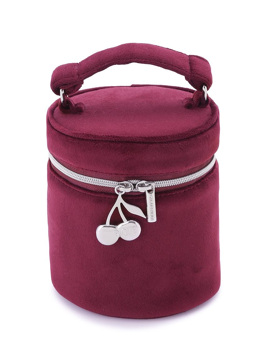 Velour Vanity Pouch with Cherry Charm