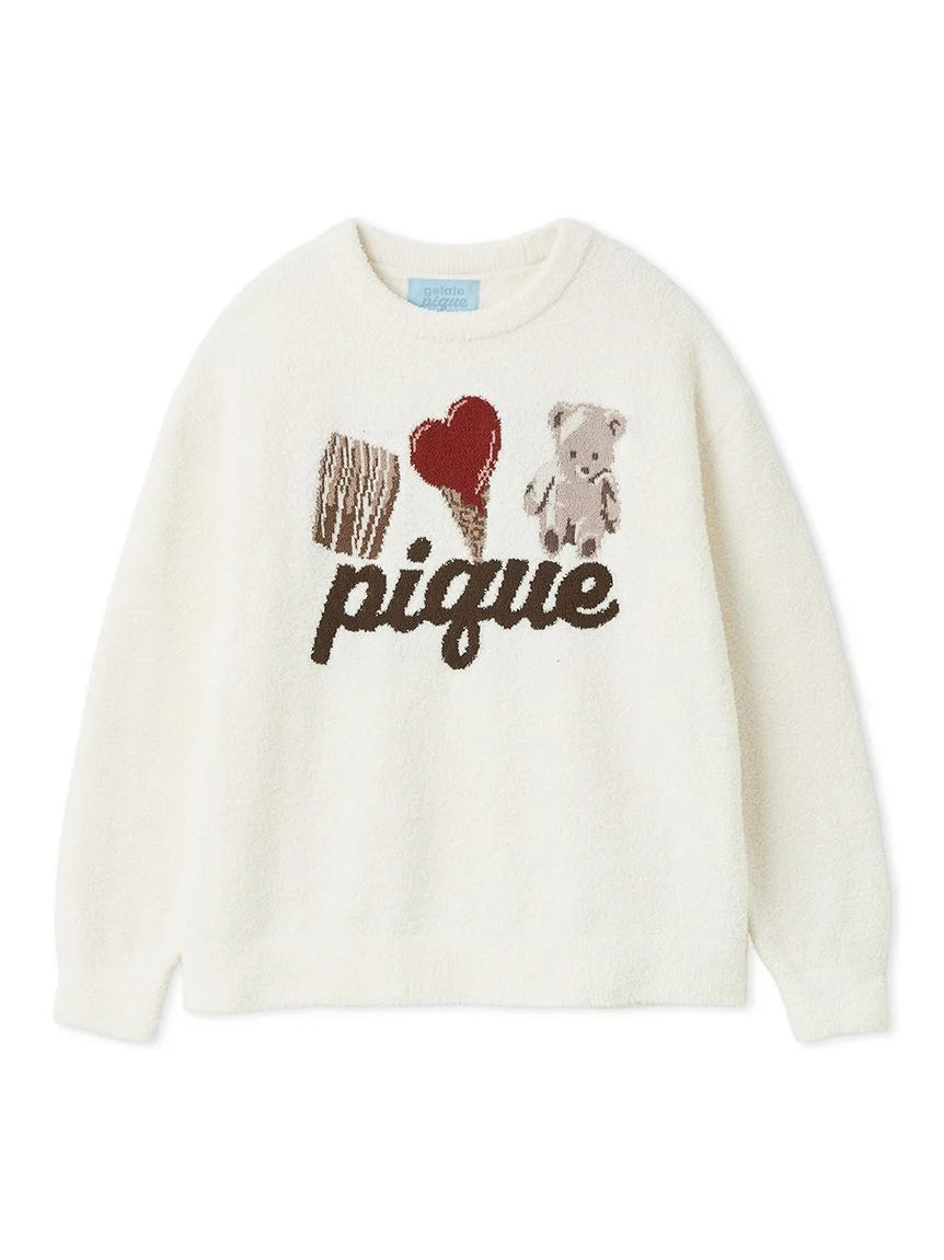 Baby Moco Bear Ice Cream Printed Jacquard Pullover